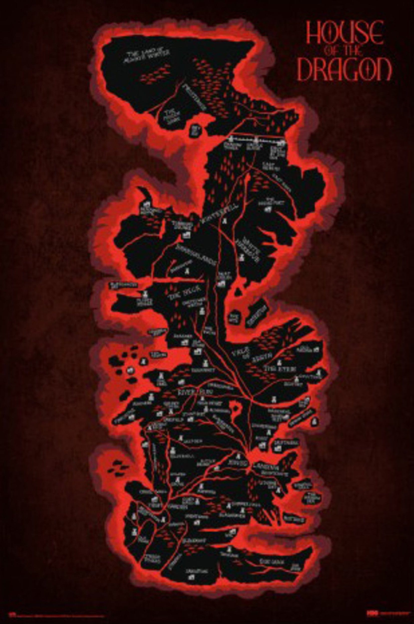 Poster House of the Dragon Map Westeros 61x91,5cm